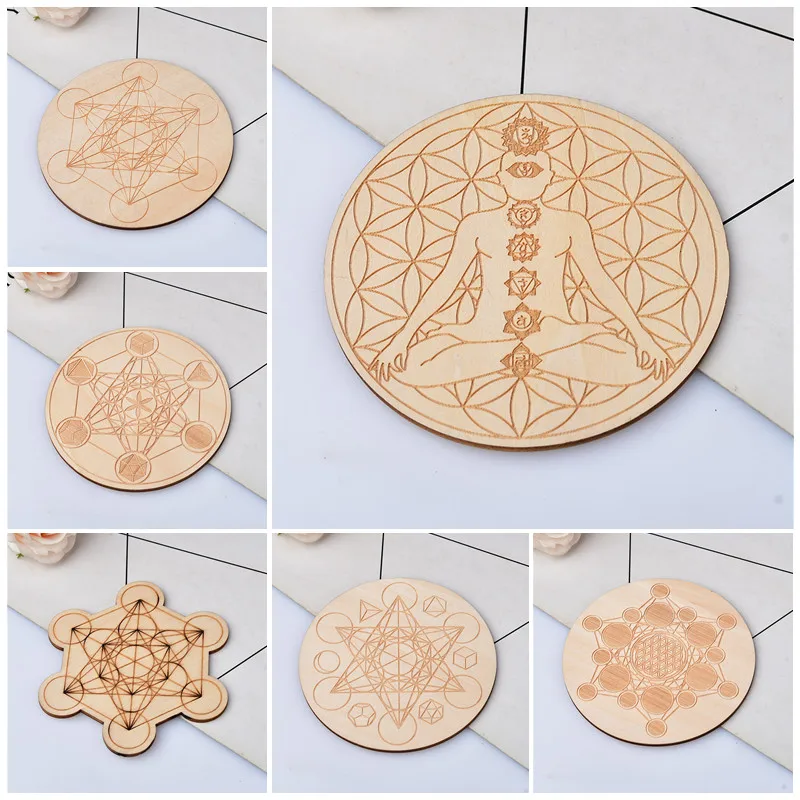 1PC 10Cm For Seven Chakra Healing Stone Seven Star Array Reiki Wood ...