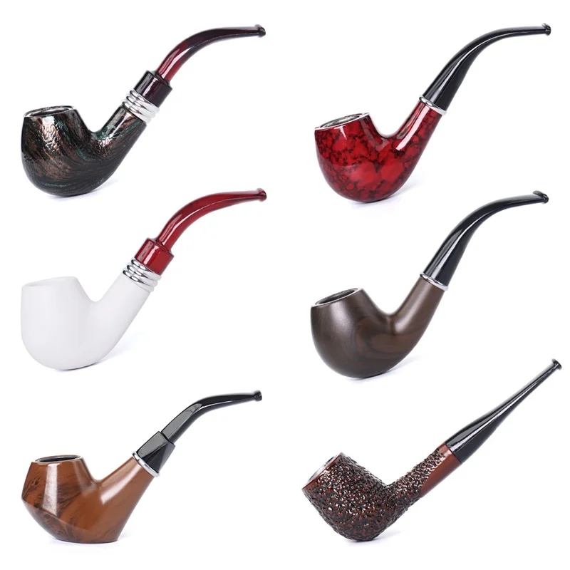Solid-Wood-Traditional-Style-Nature-Tobacco-Handmade-Ebony-Wood-Smoking ...