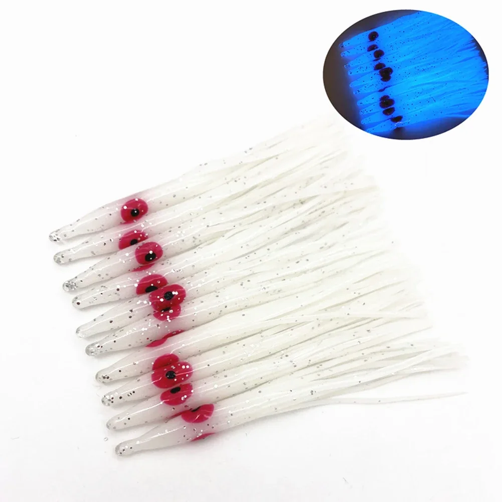 Brand-New-Squid-Soft-Bait-Luminous-White-Pink-10-Pcs-Set-40g-80mm ...