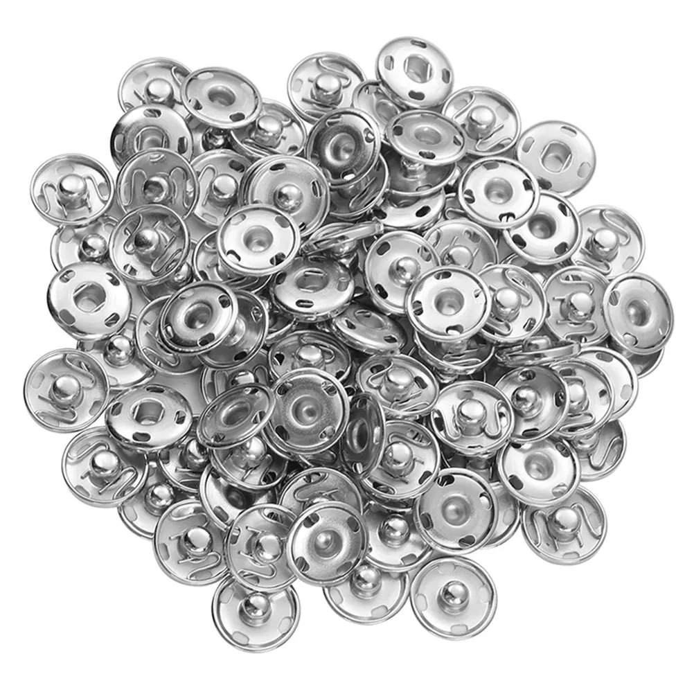 100 Pcs Metal Button Clip Clasps for Clothing Shirt Snaps and Fasteners ...