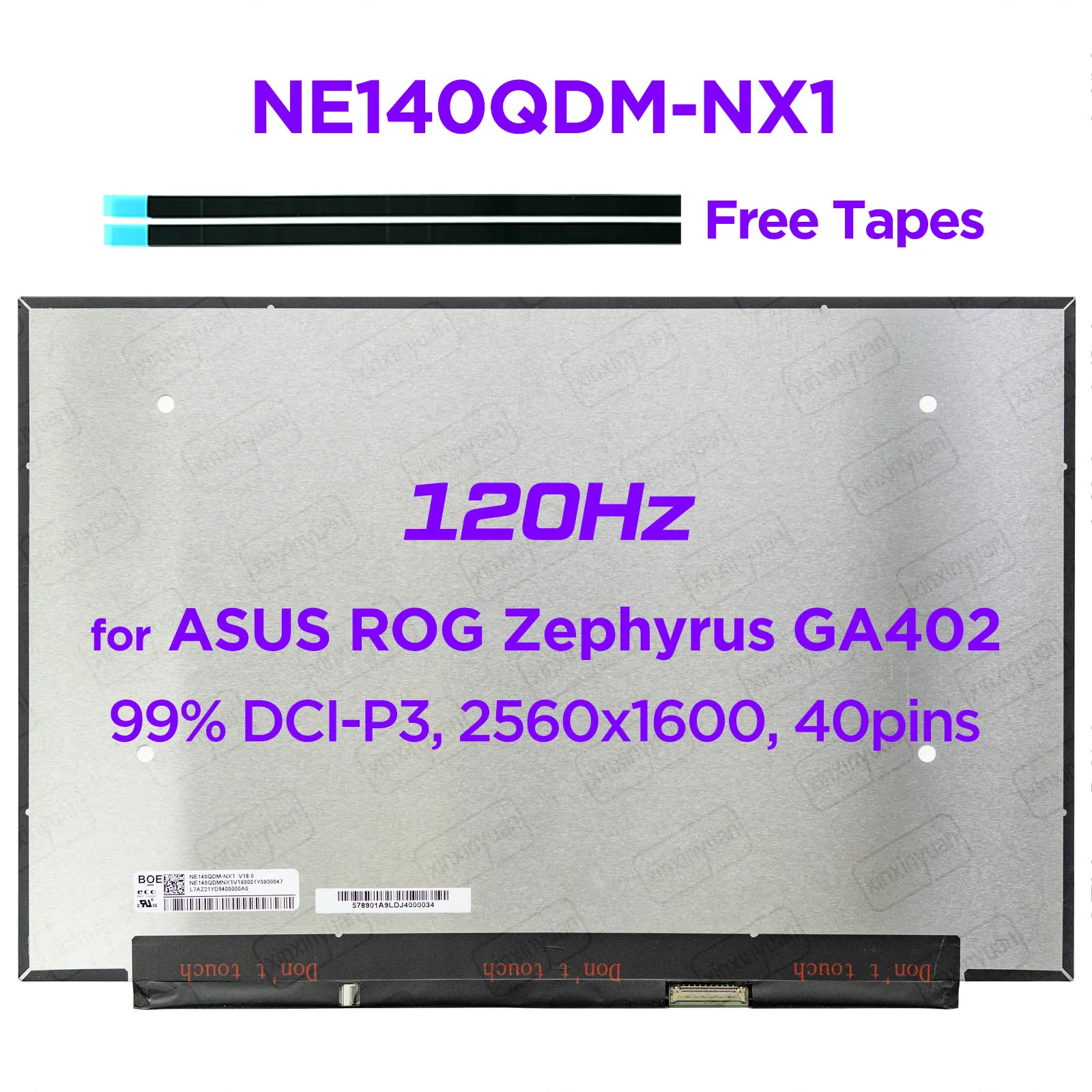 14.0 Laptop LCD Screen NE140QDM-NX1 NE140QDM-NX2 for ASUS ROG Zephyrus ...