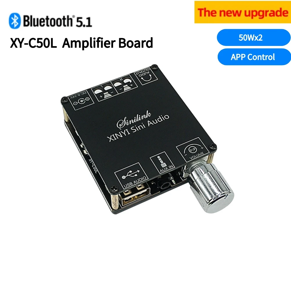XY-C50L-50Wx2-Digital-Power-Amplifier-Bluetooth5-0-AUX-APP-Control ...