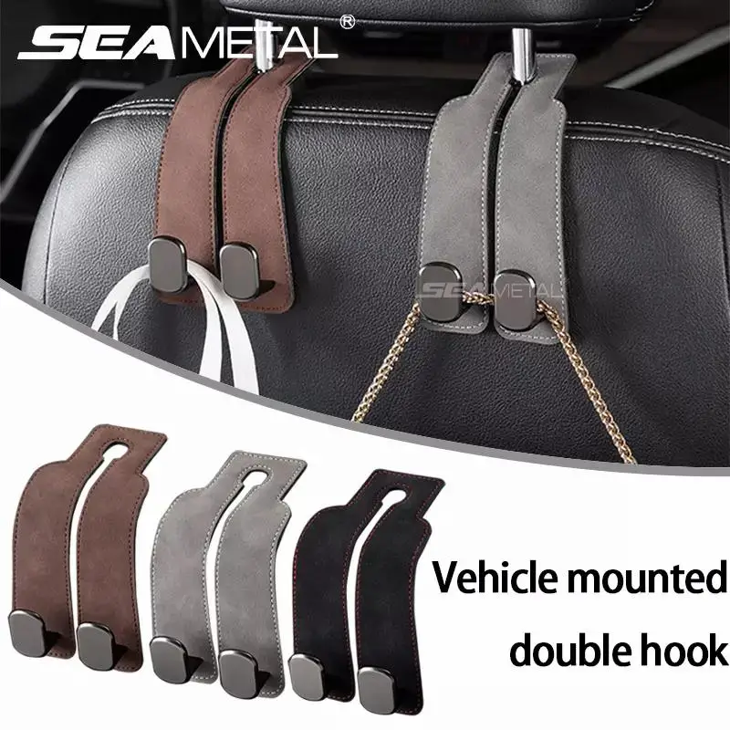 SEAMETAL-Quality-Car-Headrest-Hook-Premium-Suede-Rear-Seat-Hanging-Dual ...