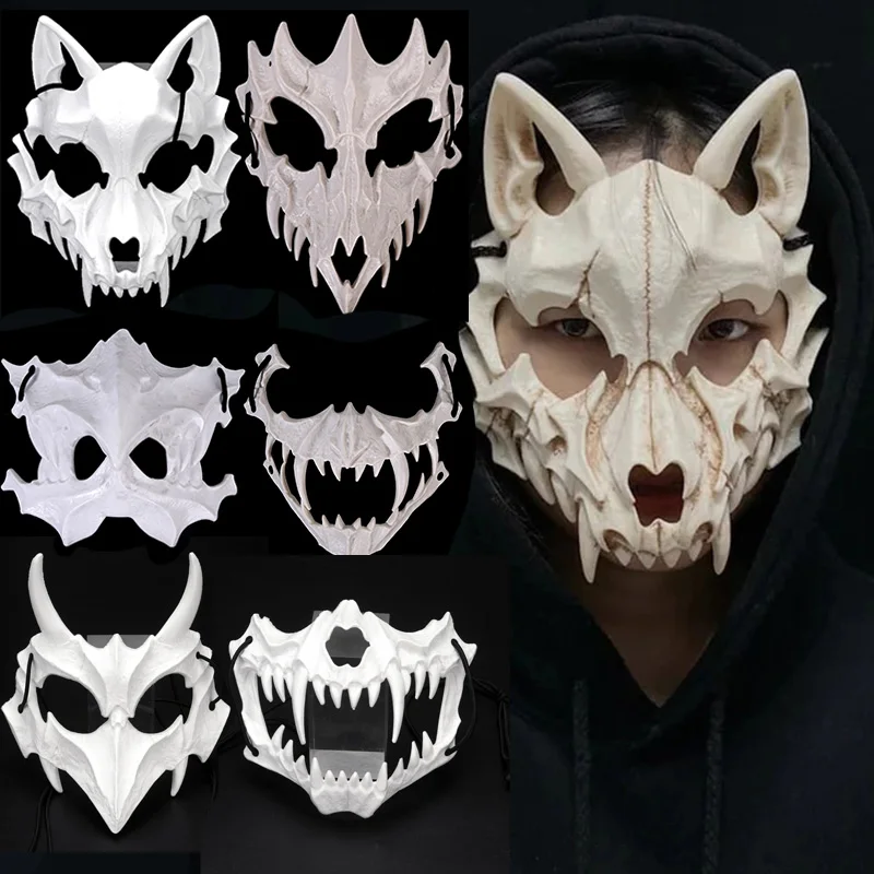 Skull-Face-Cosplay-Anime-Mask-Horror-Game-Y2k-Accessories-Set-For-Adult ...