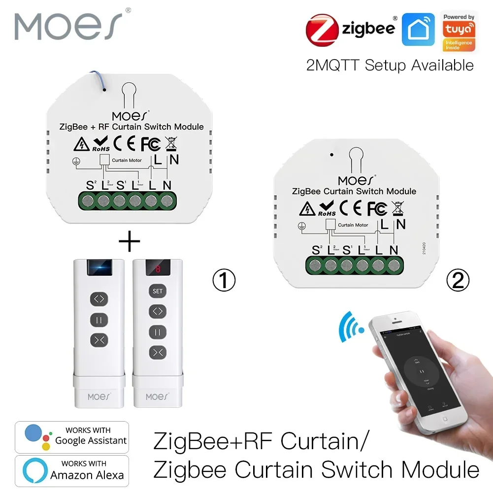 MOES ZigBee 3.0 Smart Curtain Switch Module Motorized Roller Shutter ...