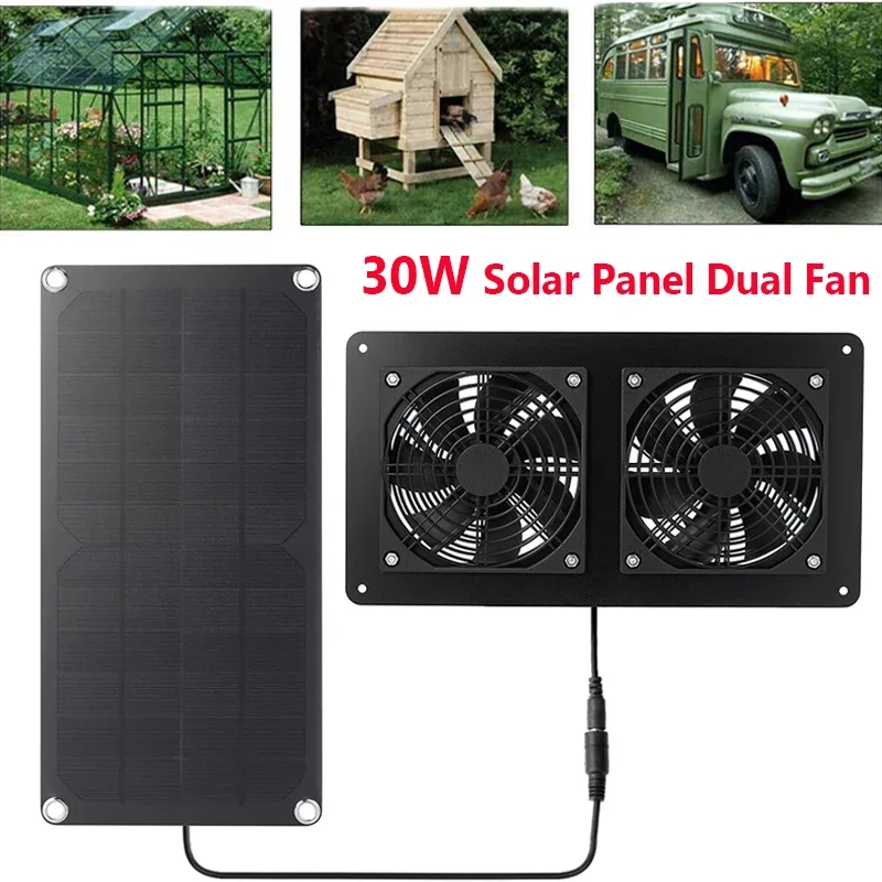 30W-Solar-Exhaust-Fan-Air-Extractor-Ventilator-12V-Solar-Panel-Powered ...