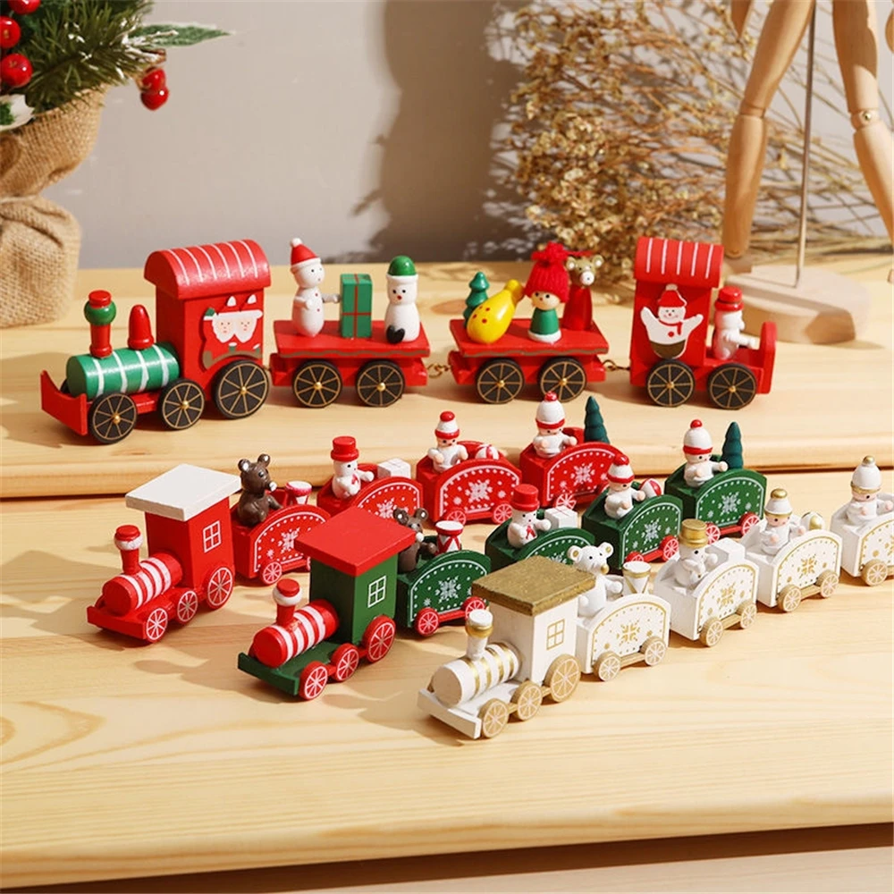 Mini-Wooden-Christmas-Train-Decoration-Kids-Toys-New-Year-Ornament ...
