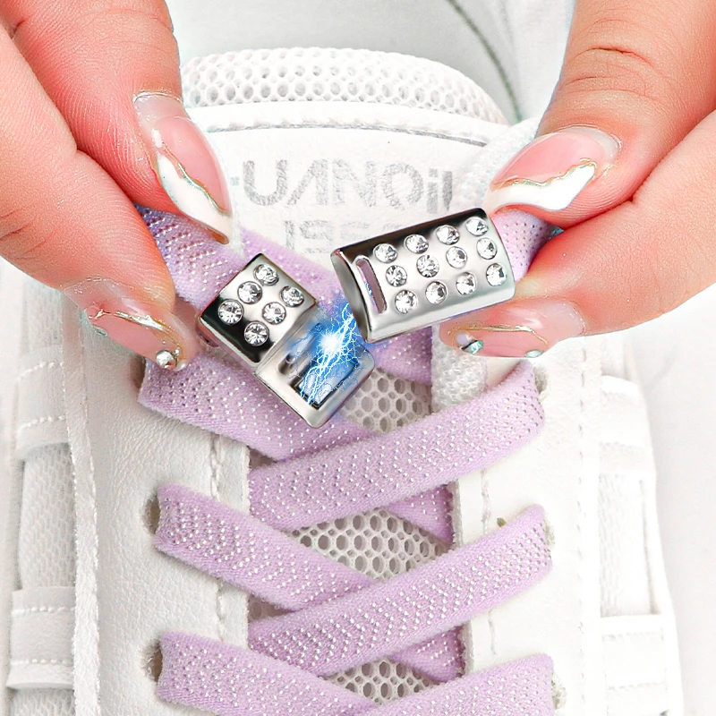 New-Diamond-Magnetic-Lock-Shoelaces-without-ties-Kids-Adult-Elastic ...