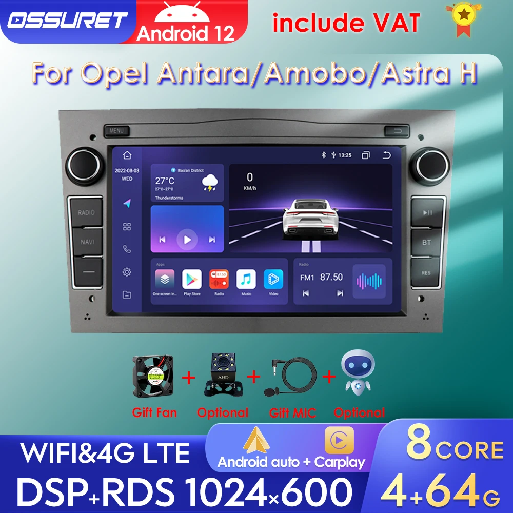 2 Din Android 12 Stereo Car Radio multimedia Player GPS Navi For Opel ...