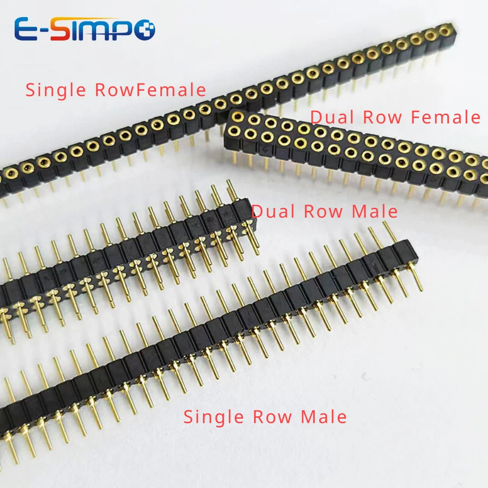 10pcs-2-54mm-Round-Hole-Female-Header-2x40Pin-Gold-plated-Rohs-Reflow ...