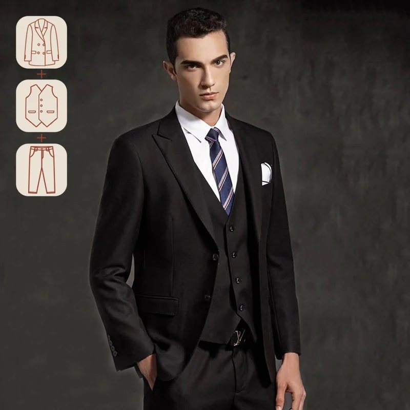 Customized-Sizes-Premium-Suit-British-Black-Blue-High-end-Business ...