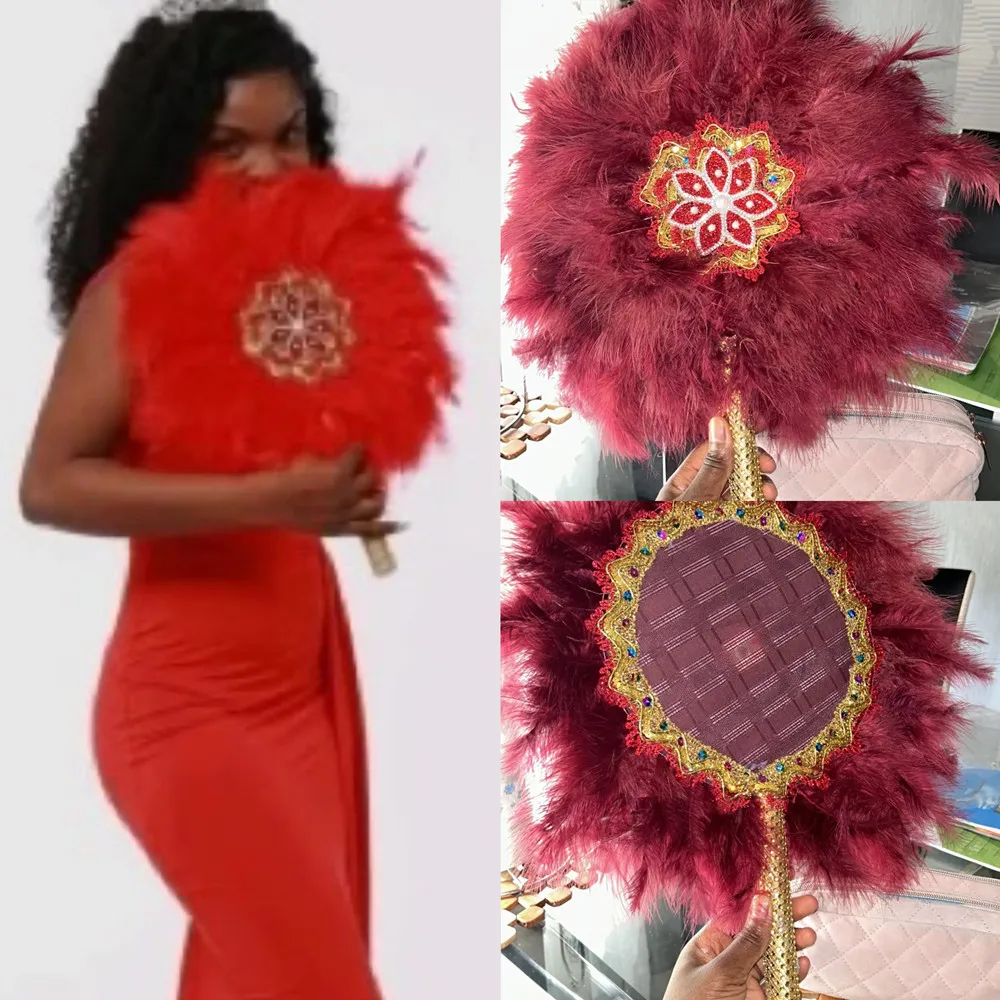 1pcs-One-Sided-African-Turkey-Feather-Hand-Fan-Feathers-Handfan-for ...