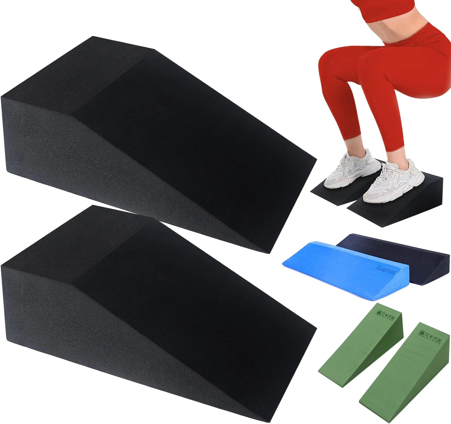 1-2Pcs-Yoga-Wedge-Blocks-Stretch-Slant-Boards-Lightweight-Squat-Ramp ...