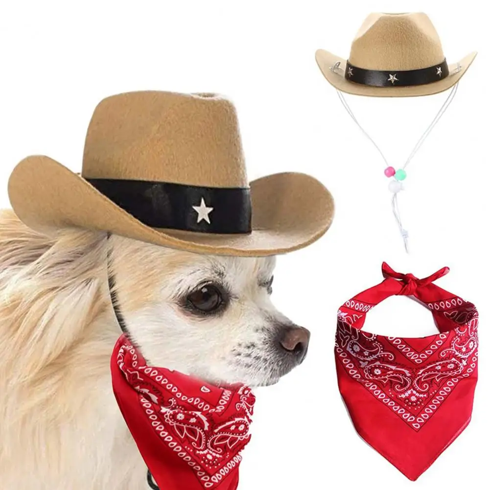 Western-Cowboy-Dog-Costume-cappello-sciarpa-Set-anacardi-fiore-testa ...