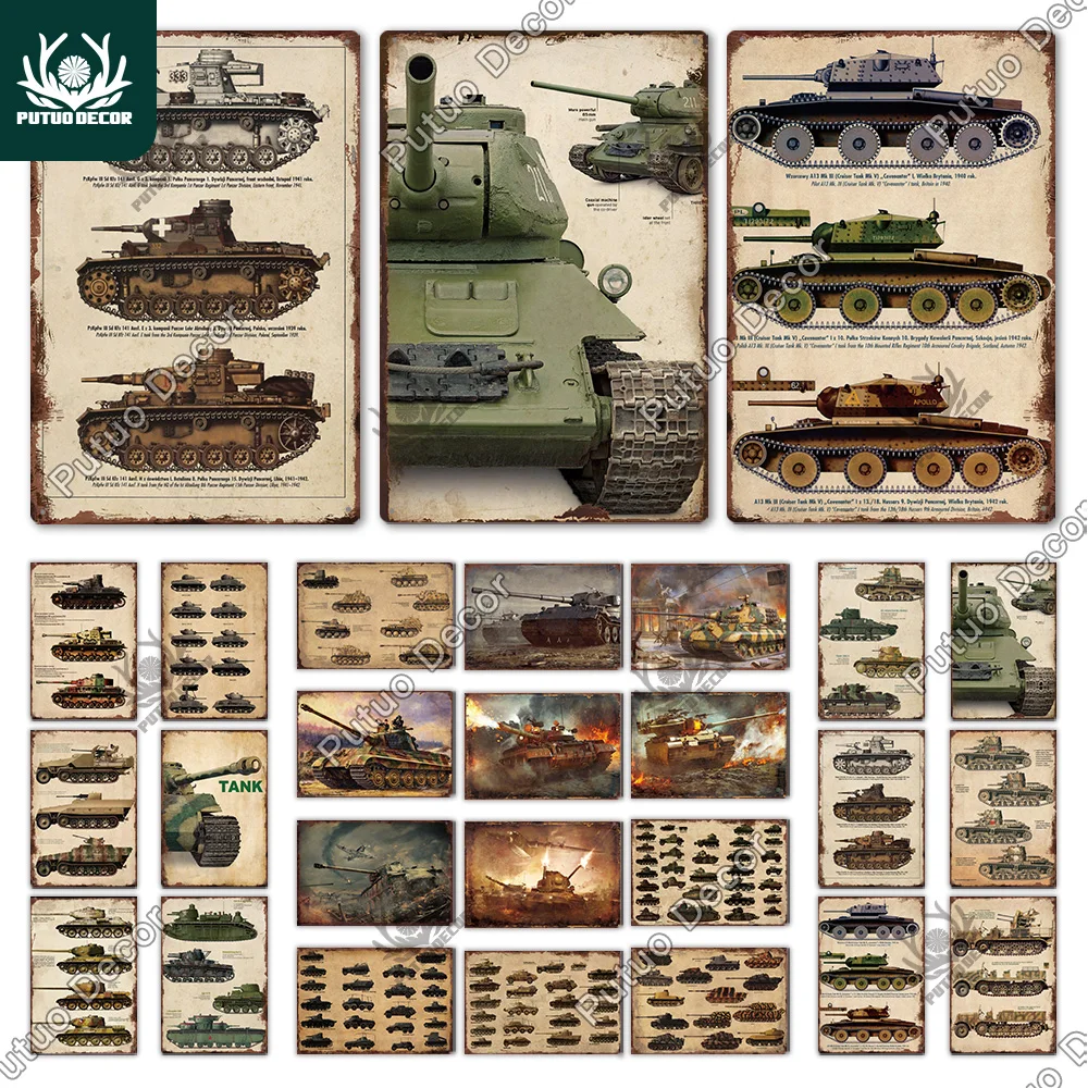 Putuo Decor Tanks Tin Sign Metal Sign Decorative Vintage Decor Plaque ...