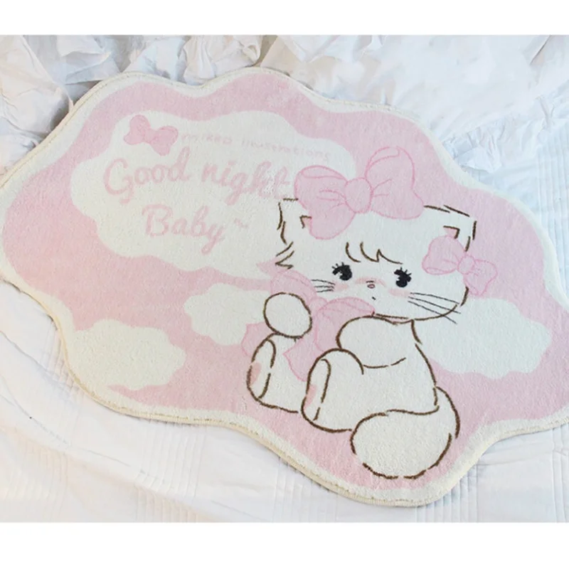Super-Cute-Cat-Rug-Kawaii-Pink-Cat-Bedside-Carpet-Cartoon-Carpet-for ...