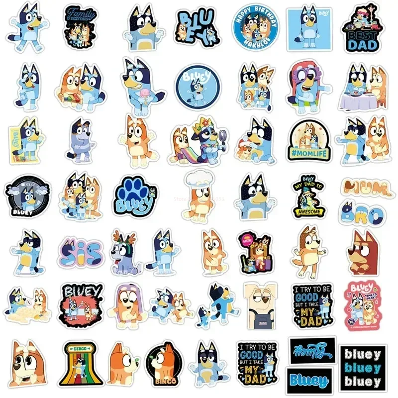 50-Pieces-bag-Cartoon-Cute-Bluey-Cartoon-Graffiti-Creative-Sticker-Desk ...