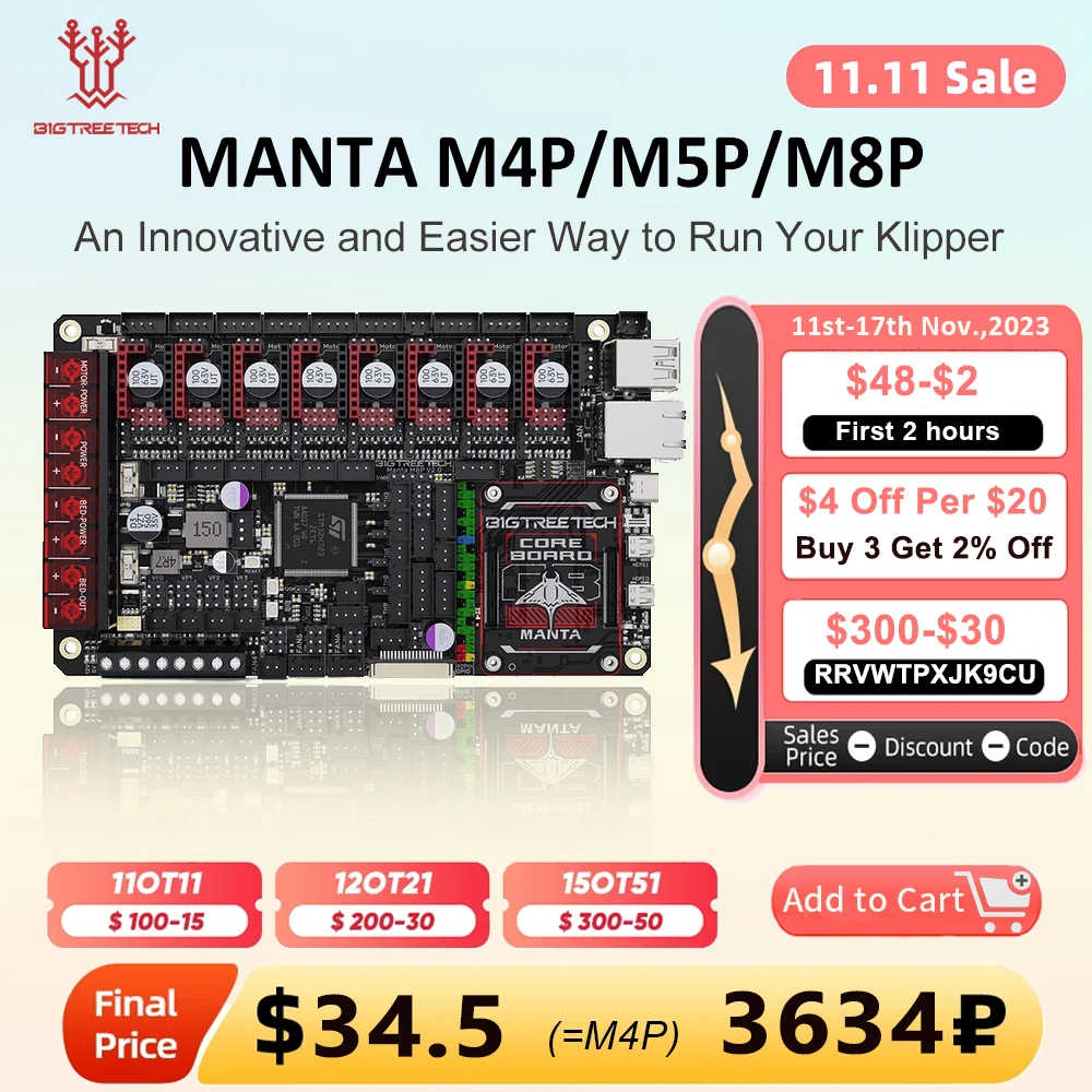 BIGTREETECH-Manta-M4P-M8P-M5P-Motherboard-32bit-With-CB1-for-Klipper ...