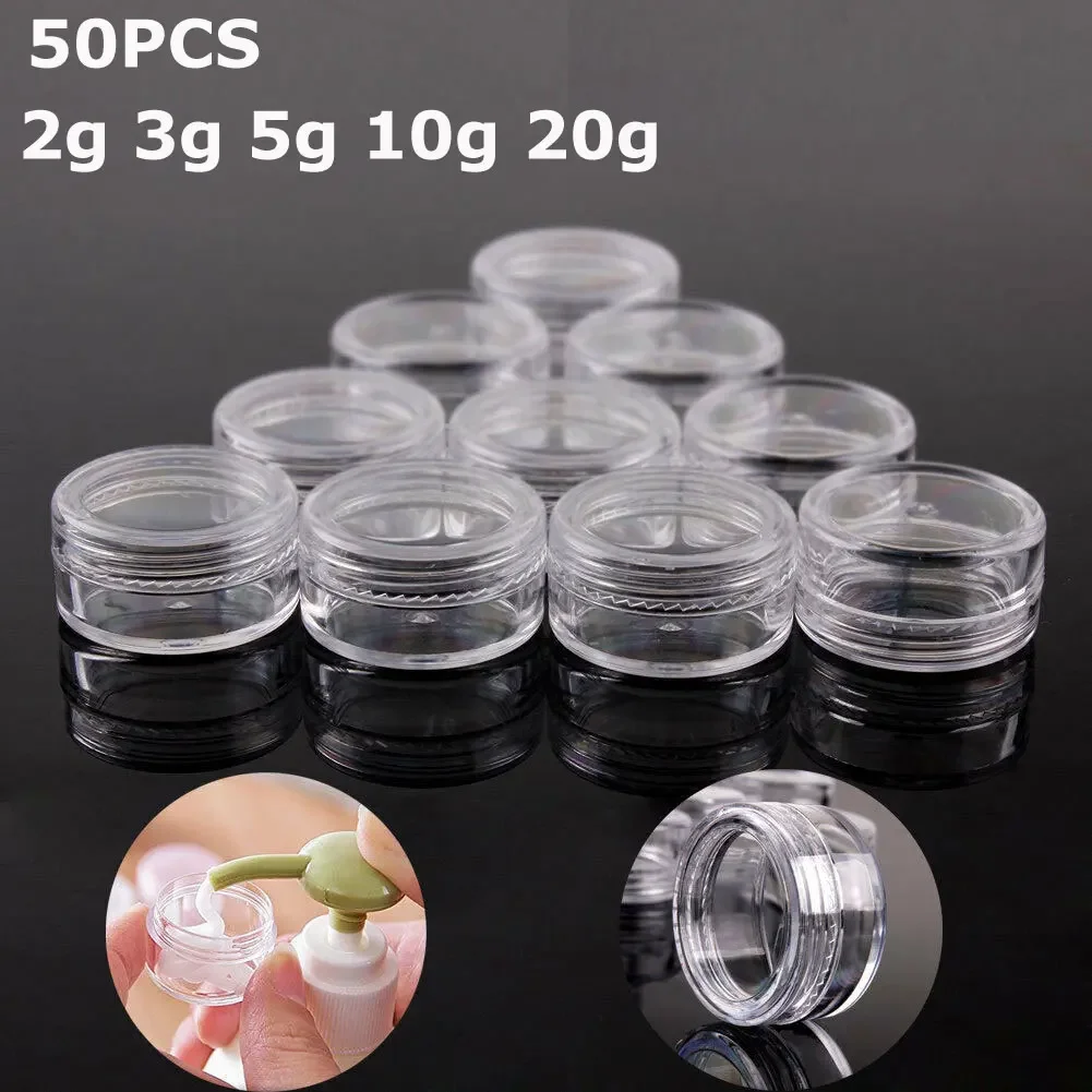 5PCS X 2g 3g 5g 10g 15g 20g Transparent Sample Jars Pot Containers for ...