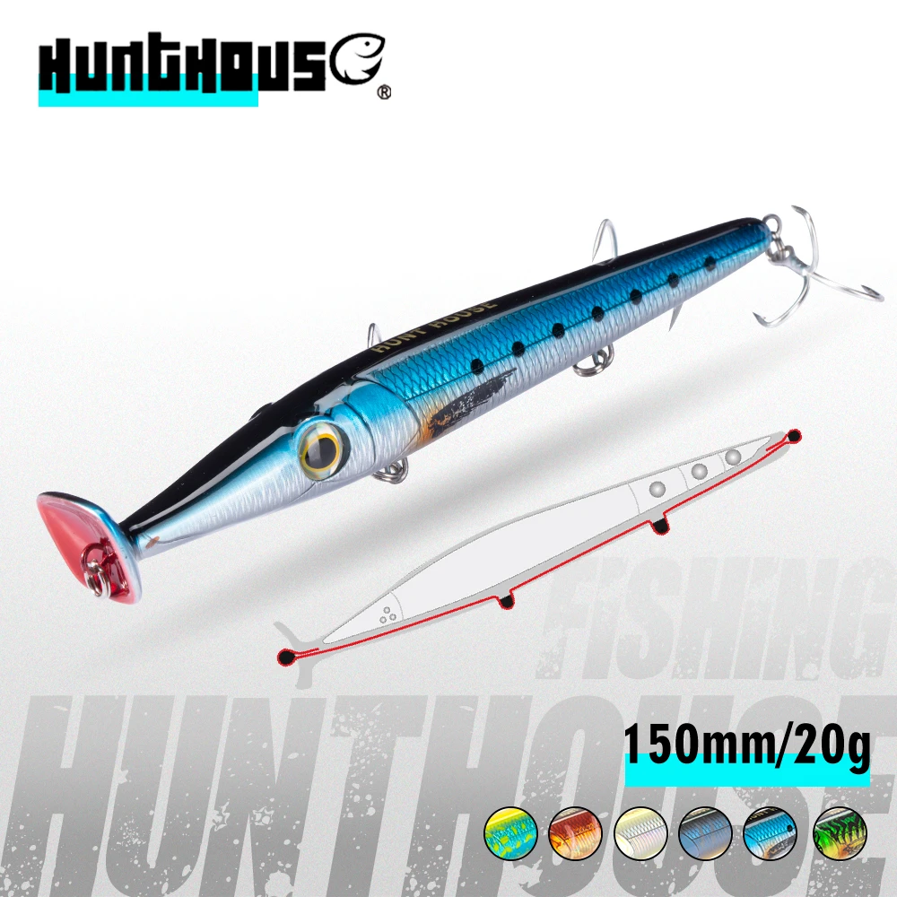 hunt house needle zargana 150 popper floating fishing lures topwater ...