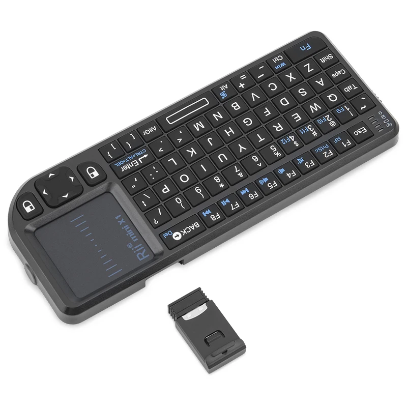 Rii X1 2.4GHz Black Mini Wireless Keyboard US/RU/ES/FR Air Mouse With ...