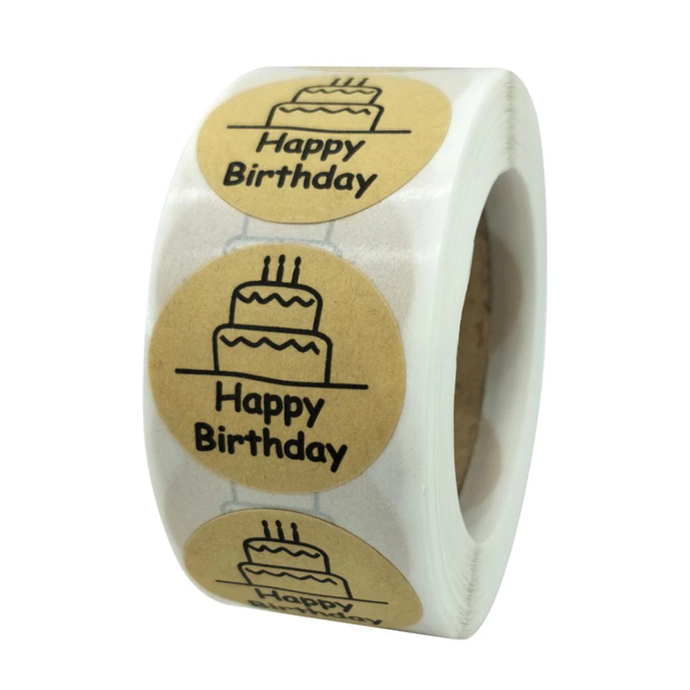 100 500pcs Cute Happy Birthday Stickers 2.5cm/1 Inch Children's ...