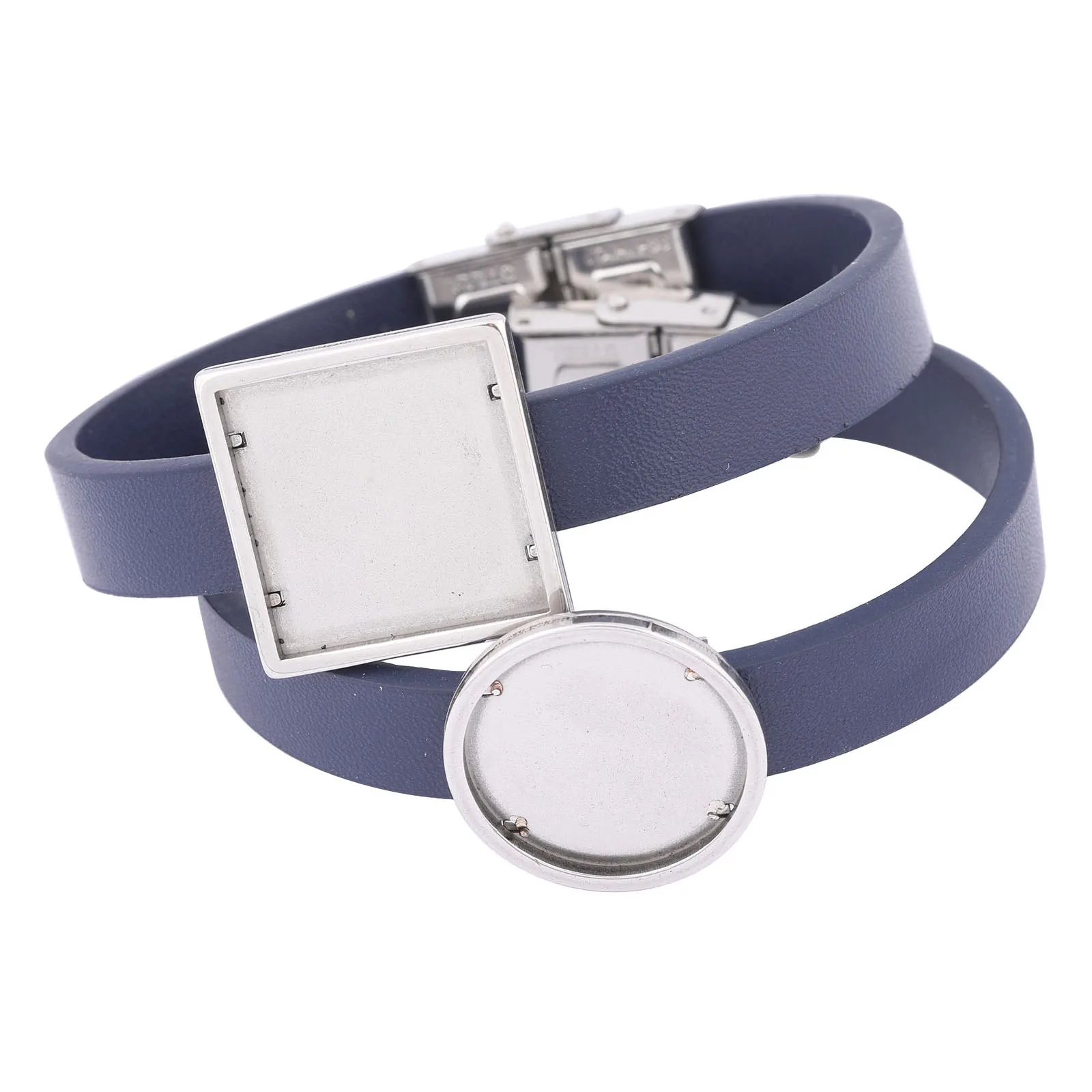 2pcs Stainless Steel Flat Leather Bracelet Base Blanks Fit 20mm ...