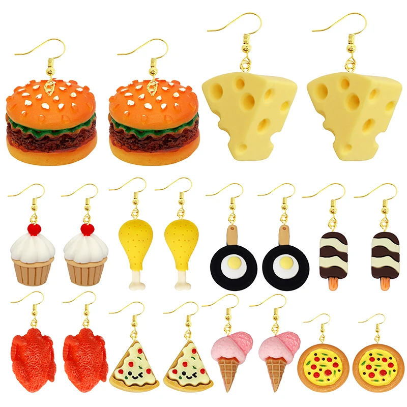 Earrings-For-Women-Girls-Cute-Foods-Hamburg-Pizza-Chicken-Leg-Candy ...
