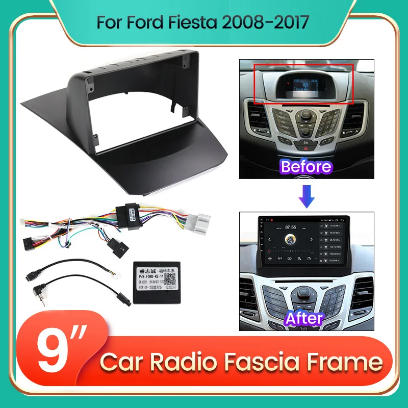 Marco-de-Fascia-de-Radio-de-coche-para-Ford-Fiesta-2008-2009-2010-2017 ...