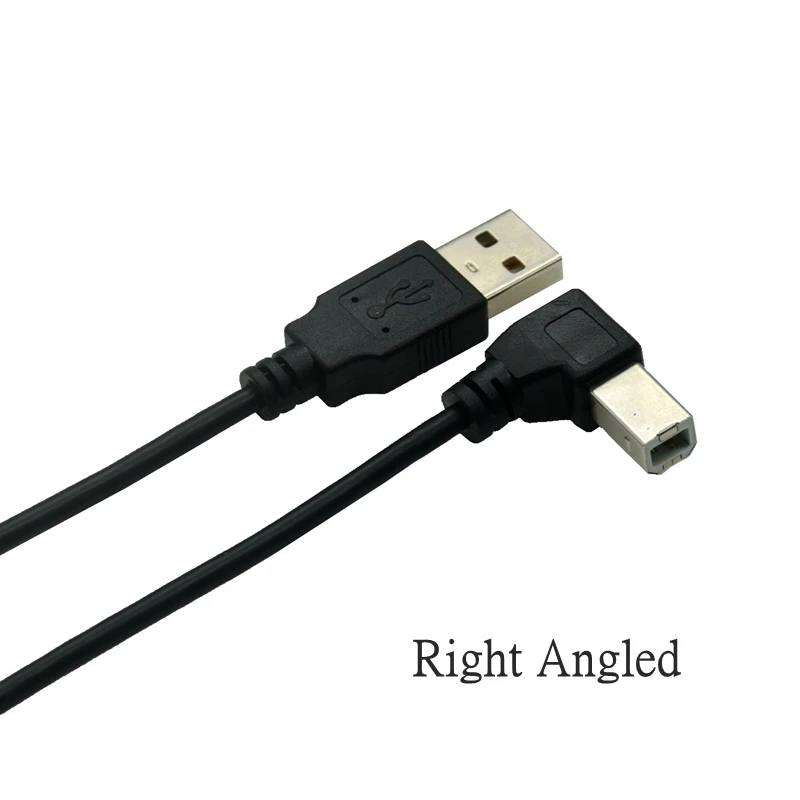 USB 2.0 A Male to USB B Male Type B BM Cable Up Down Left Right Angle ...