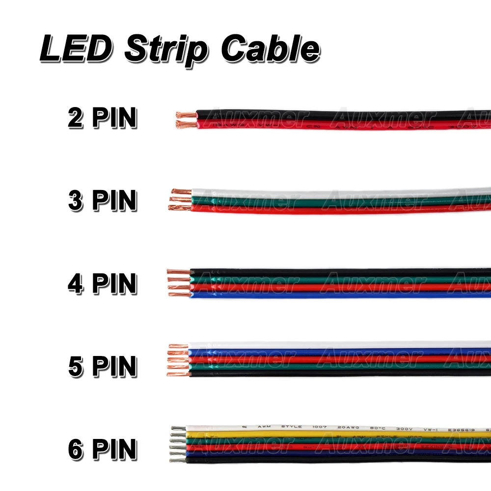 16awg,18awg,20awg Led Strips Cable,wire,2pin/3pin/4pin/5pin/6pin ,for ...