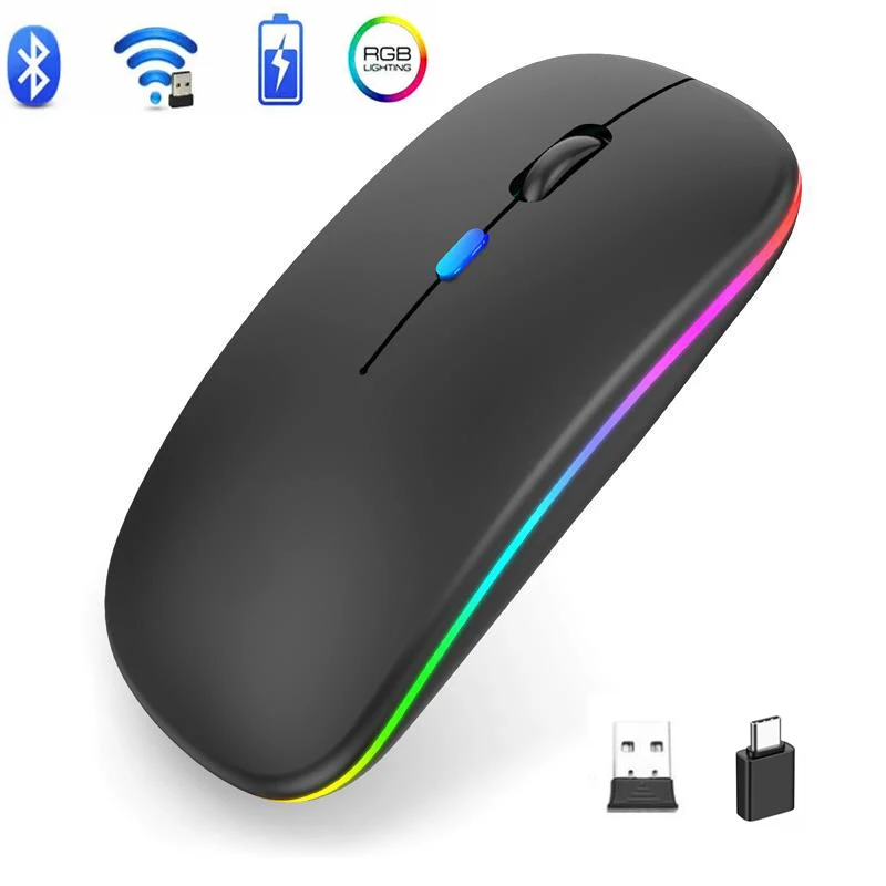 LED-Wireless-Mouse-Rechargeable-Silent-Bluetooth-compatible-Mouse ...