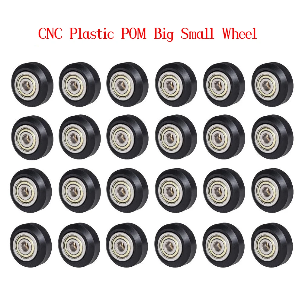 1-5-10-24PCS-CNC-Plastic-POM-Big-Small-Wheel-With-Bearing-Idler-V-Slot ...