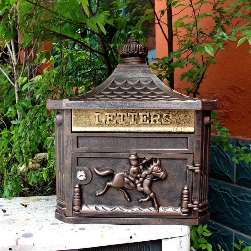 Antique Letterbox Outdoor Street Home Mailbox for Newspaper Post Mail ...