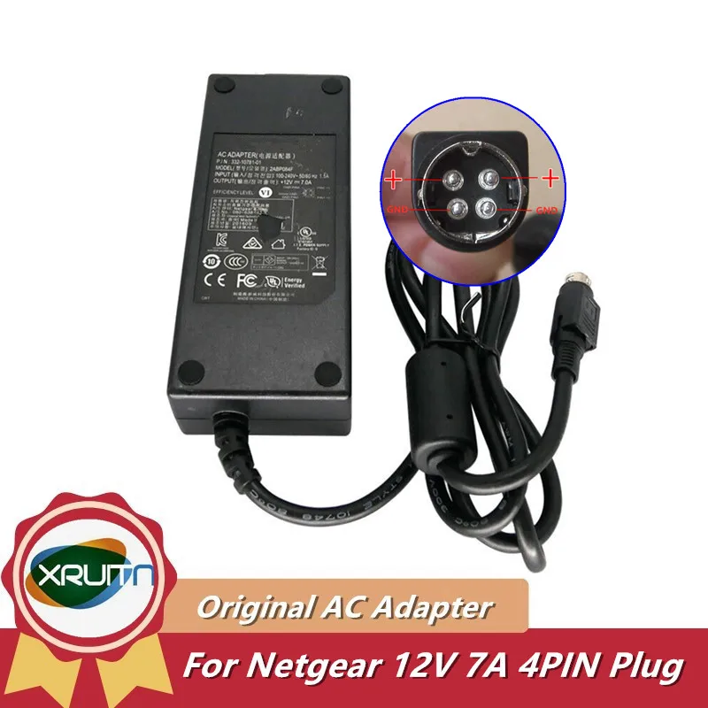 Genuine-4-Pin-12V-7A-84W-Power-Supply-For-Netgear-NU-90-9120700-12 ...