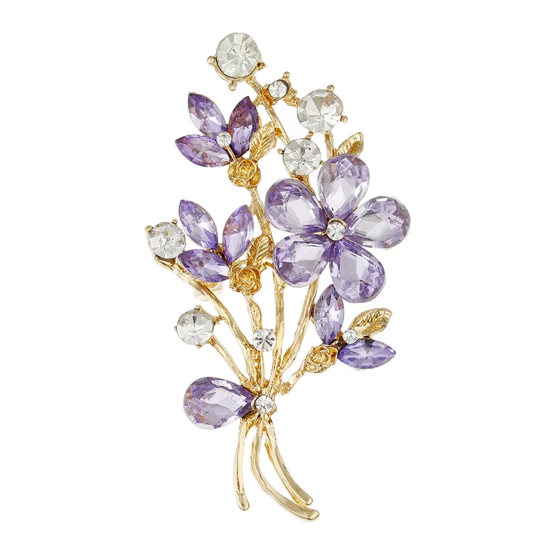 New-friends-Purple-AAA-Rinestone-Flower-Brooches-For-Women-Party-Office ...