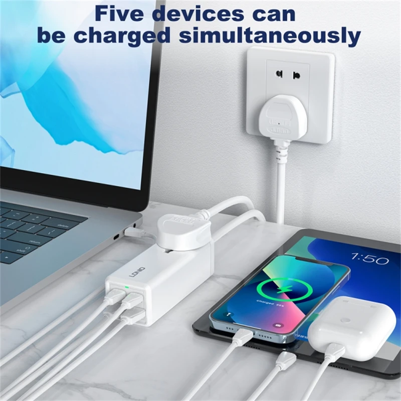LDNIO Power Extension with PD 65W Charger Adapter Socket Electric Strip ...