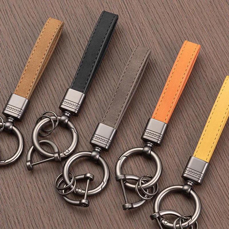 New-Car-Key-Chain-Luxury-Leather-Keychain-Pure-Color-Buckle-Car-Key ...