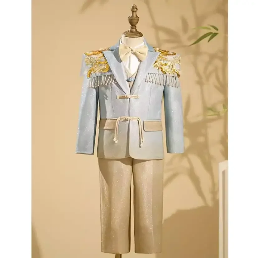 Children's Suit Host Performance Costume Kids Wedding Birthday Baptism ...