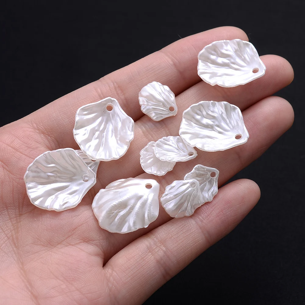 iYOE-100pcs-White-Imitation-Pearl-Petal-Charms-Beads-Flower-Acrylic ...