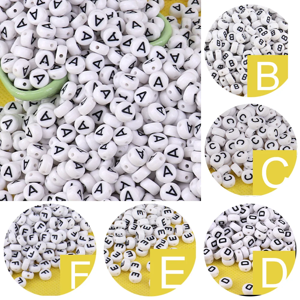 100-200pcs-7mm-White-Letter-Acrylic-Beads-Round-Flat-Alphabet-Spacer-Beads-For-Jewelry-Making ...