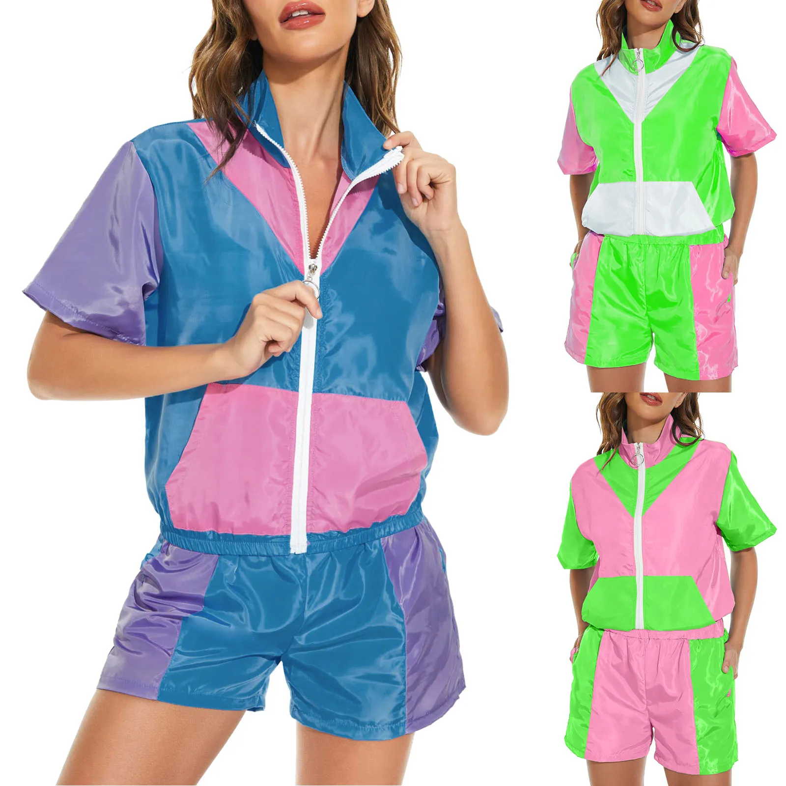 Sets-For-Women-2-Pieces-Adult-Women-And-Man-80s-Tracksuit-Retro-Hip-Hop ...