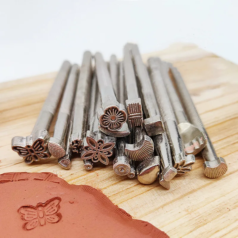 Pottery-Stamps-for-Embossing-Leather-Tools-Stainless-Steel-Flowers ...