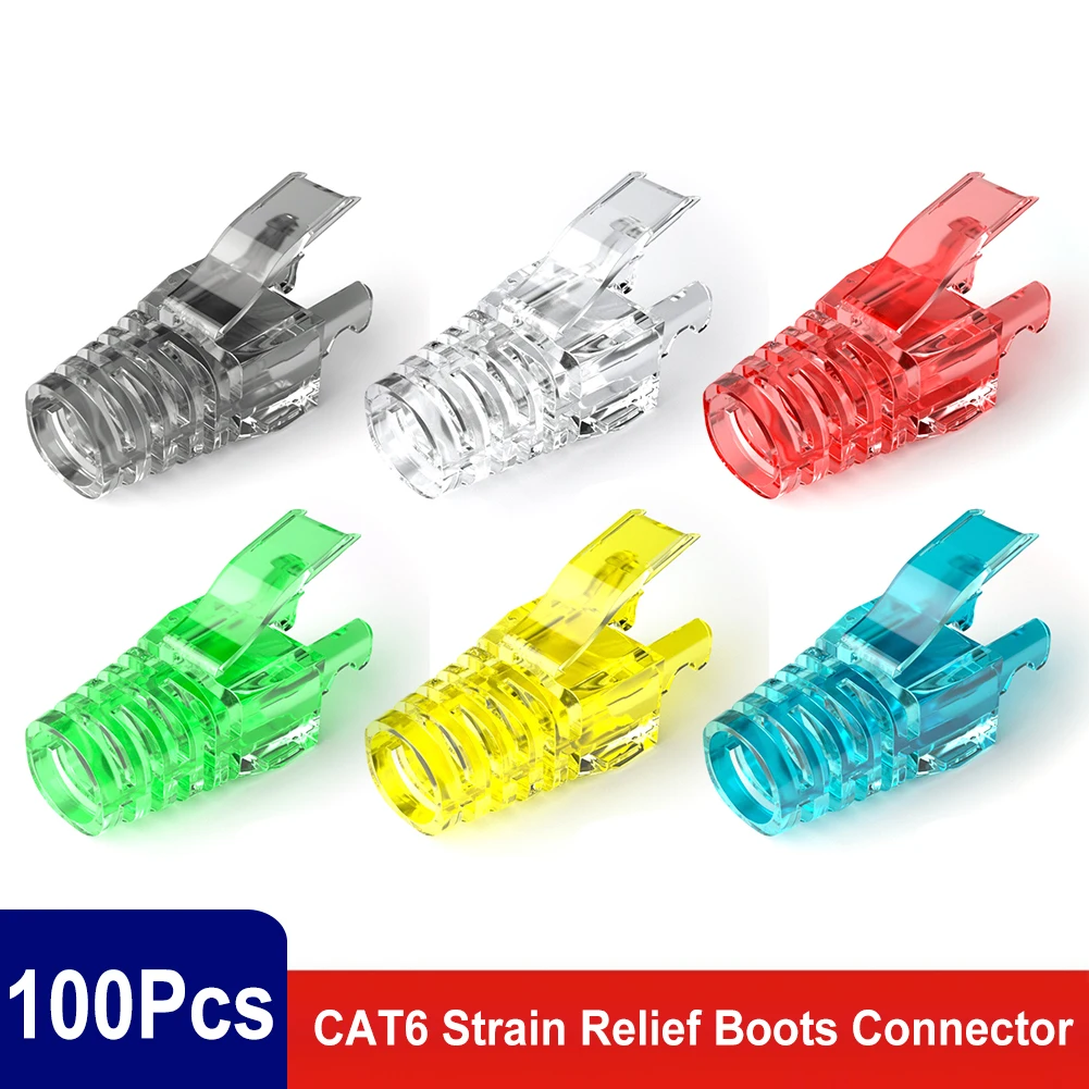 100Pcs-RJ45-CAT6-Strain-Relief-Boots-Connector-for-Standard-CAT5-CAT6 ...
