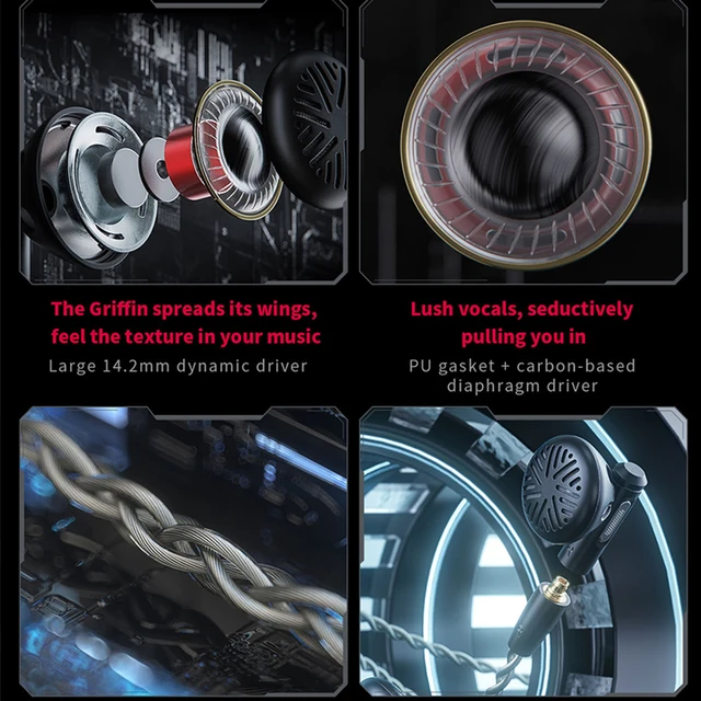 FiiO FF5 1DD 14.2mm Carbon-based Dynamic Driver Earbuds Hi-Res Audio 3. ...