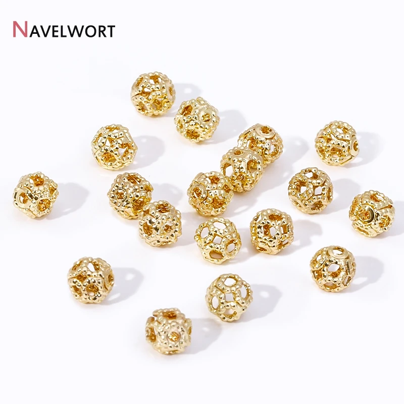 50-100pcs-4mm-Hollow-Out-Spacer-Beads-Separators-For-Beads-14K-Gold ...