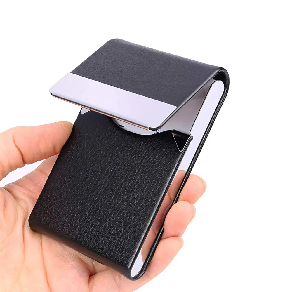 Professional-PU-Leather-Business-Card-Holder-Slim-Metal-Credit-Card ...