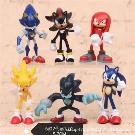 Sonic New Set PVC Hedgehog Joint Movable Doll Character Hand Model ...
