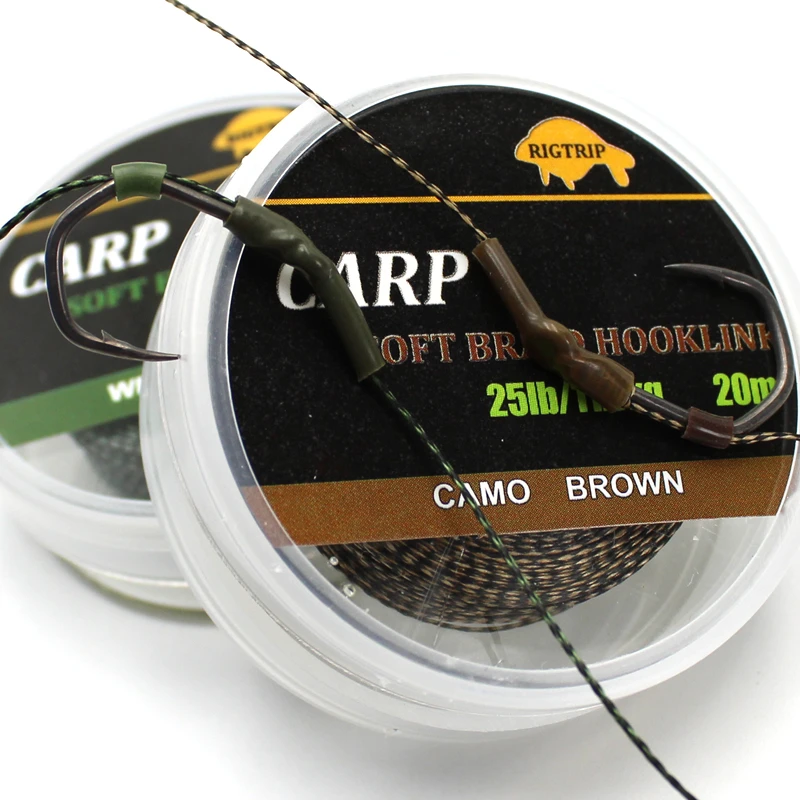 Carp Fishing Tackle 20m 15lb/20lb/25lb 6 Strand Tightly Soft Hooklink ...