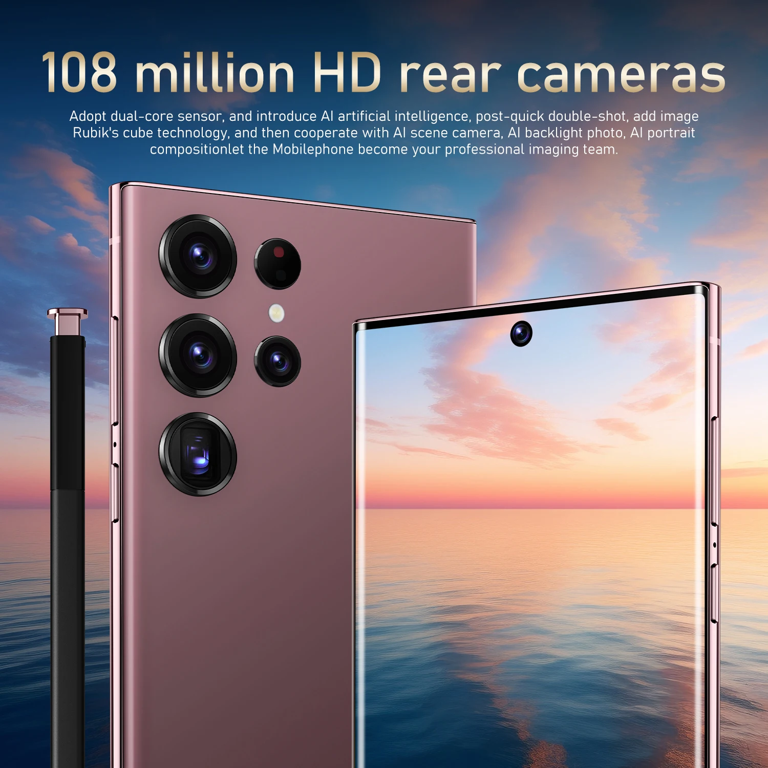 2025 New S24 Ultra samrt 5g mobile phone 7.3-inch high-definition Face ...